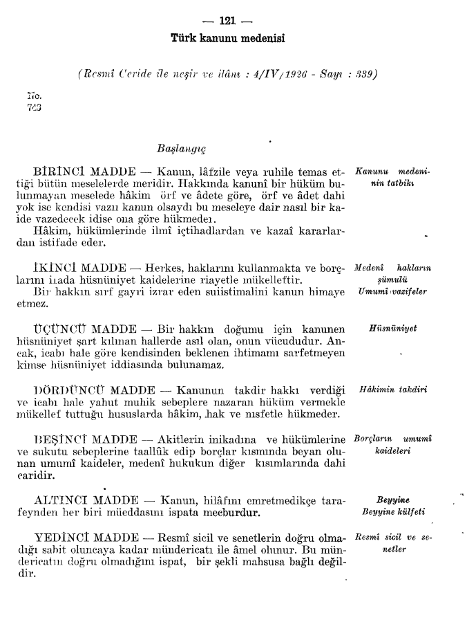 The Turkish Civil Code and Code of Obligations of 1926 and the Charm of ...